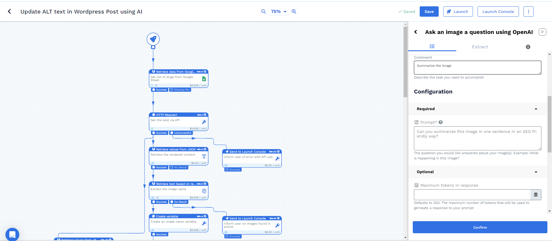 Update ALT text in Wordpress Post using AI — Wrkflows